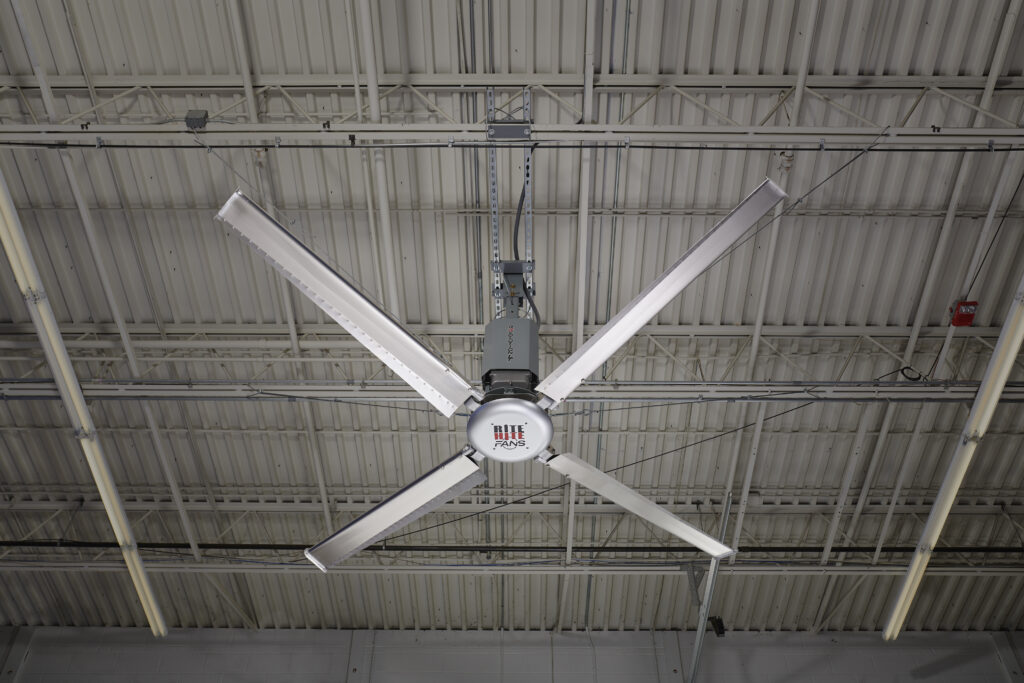 Fan spreads air in conical shape - Metal Architecture