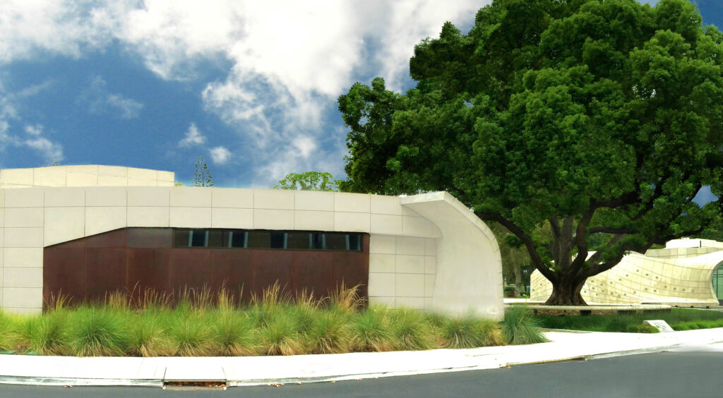 Steel façade clads pavilion - Metal Architecture